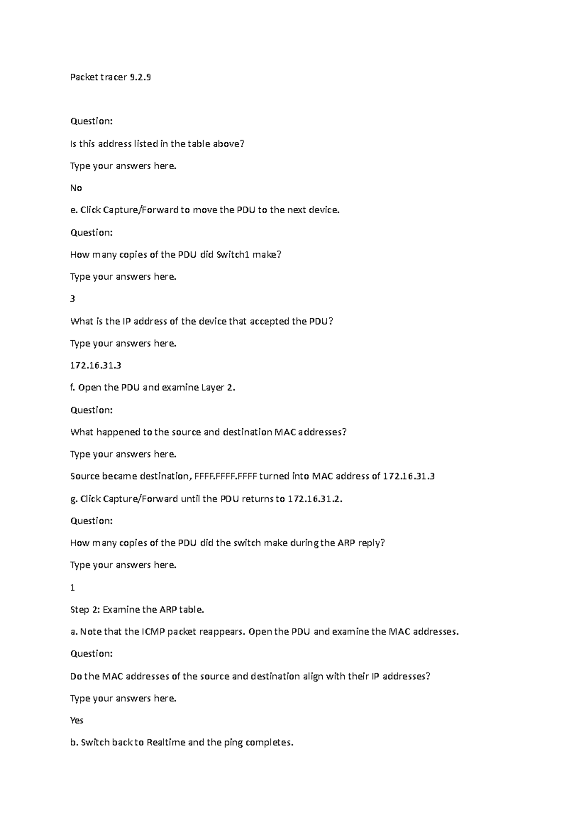 Packet teacer 9 - hcfh vbn - Packet tracer 9. Question: Is this address ...