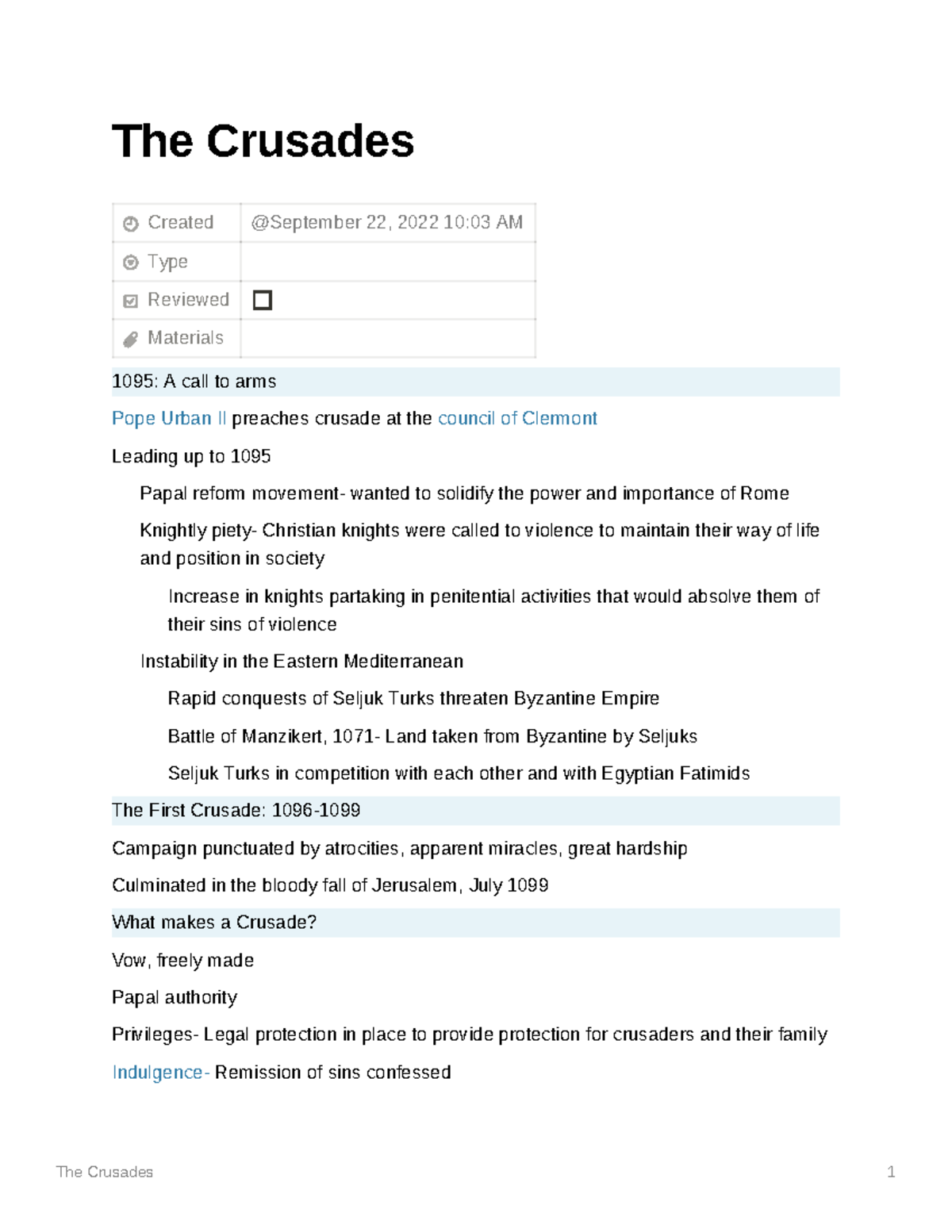 The Crusades - Prof. Smith - The Crusades 1 The Crusades Created Type ...