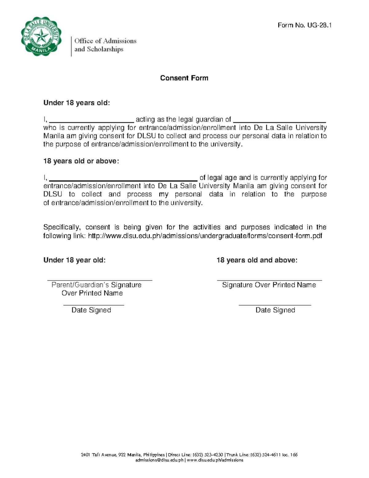 Consent-form-short-version - 2401 Taft Avenue, 922 Manila, Philippines ...