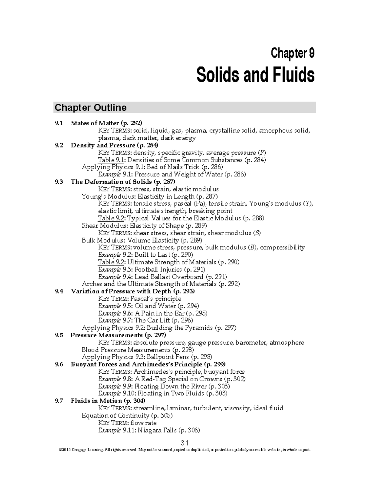 Week012 Solids and Fluids - 31 Chapter 9 Solids and Fluids Chapter ...