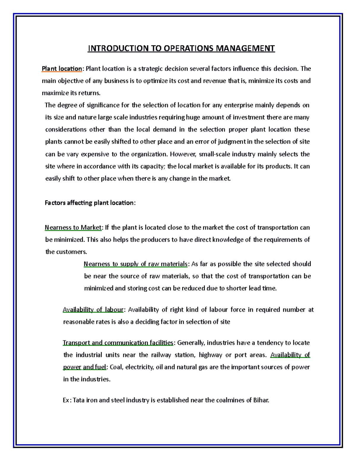 Introduction TO Operations Management - INTRODUCTION TO OPERATIONS ...