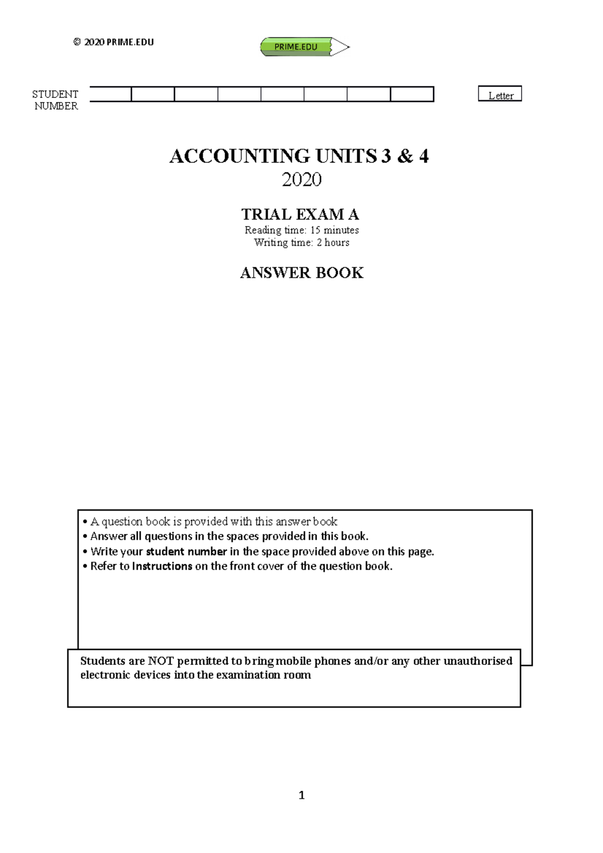 2020 prime exam 1 answer book - chem102 - Monash - Studocu