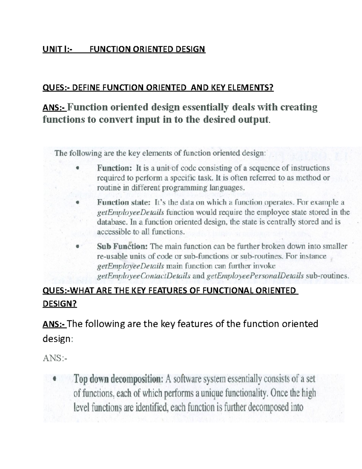 BCS051 Block 2 - Notes... - UNIT l:- FUNCTION ORIENTED DESIGN QUES ...