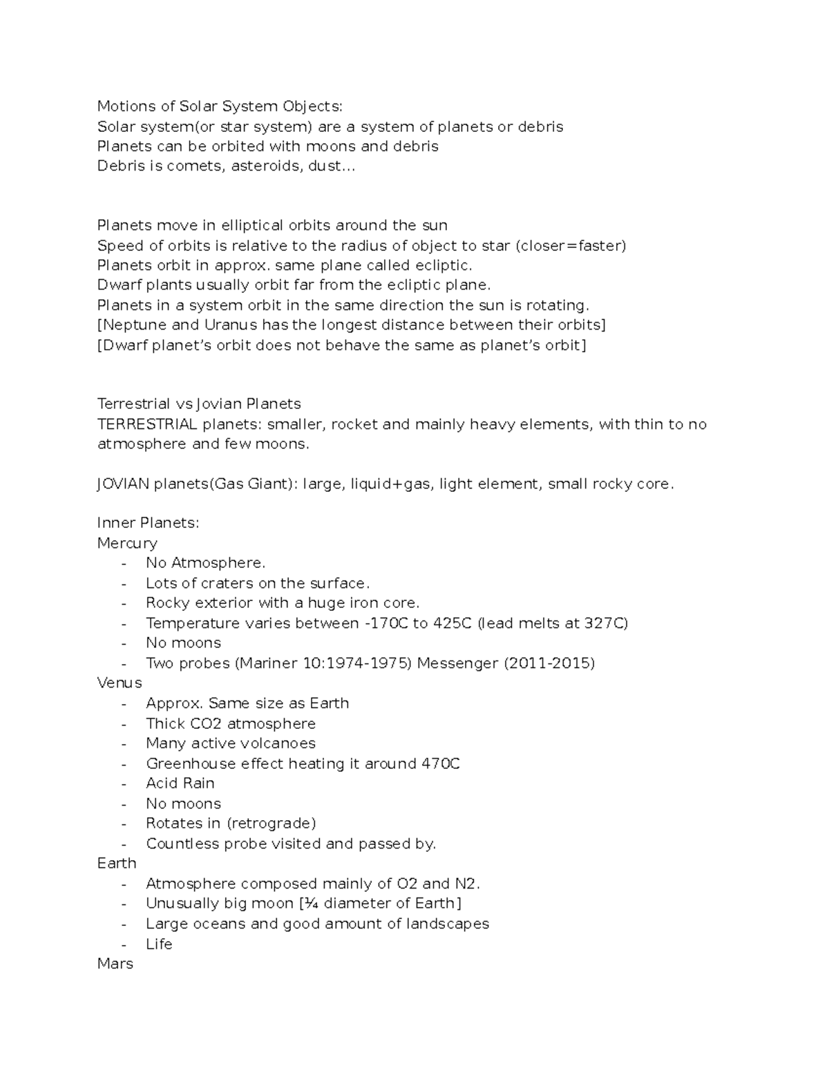 Astronomy Week 2（2) - Week2Pt2 - Motions of Solar System Objects: Solar ...