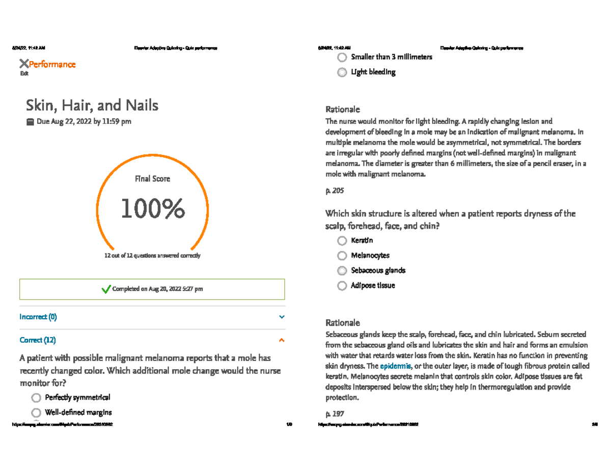 Ch 13 Hair Skin Nails - NUR 212 - Studocu