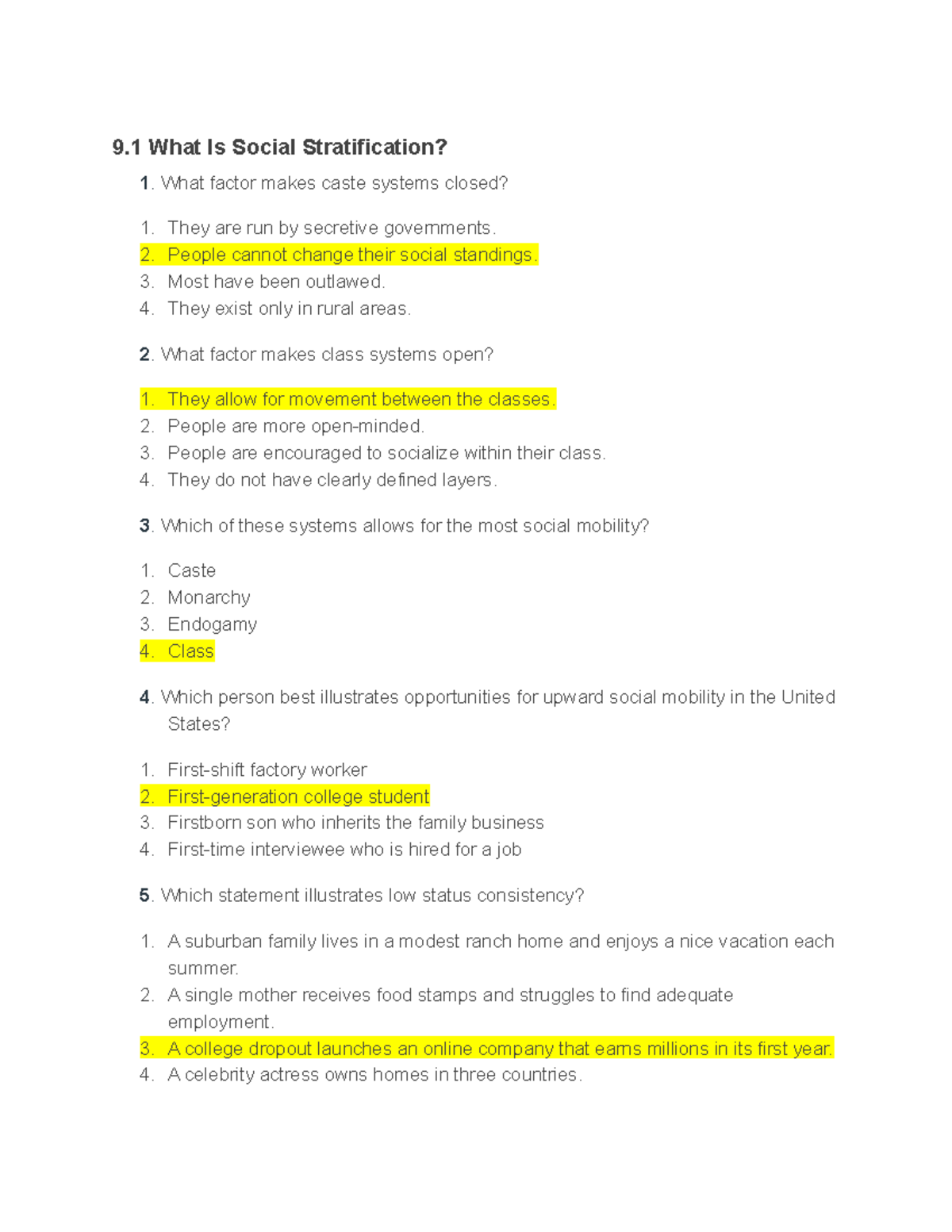 Soc 1 Chapters 9-10 Study Guide (With Answers) - 9 What Is Social ...