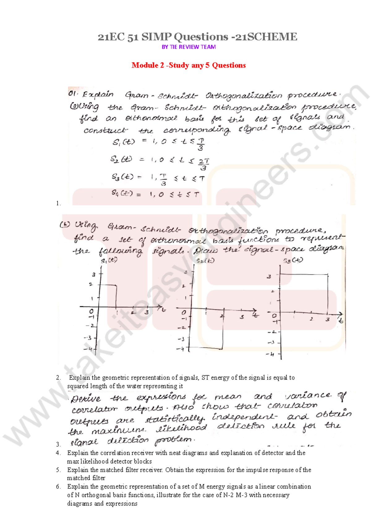21ec51simp 2024 (1)pdf - 21EC 51 SIMP Questions -21SCHEME BY TIE REVIEW TEAM Module 2 -Study any ...