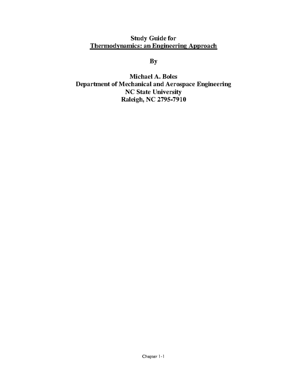 Ch1 - ddd - Study Guide for Thermodynamics: an Engineering Approach By ...