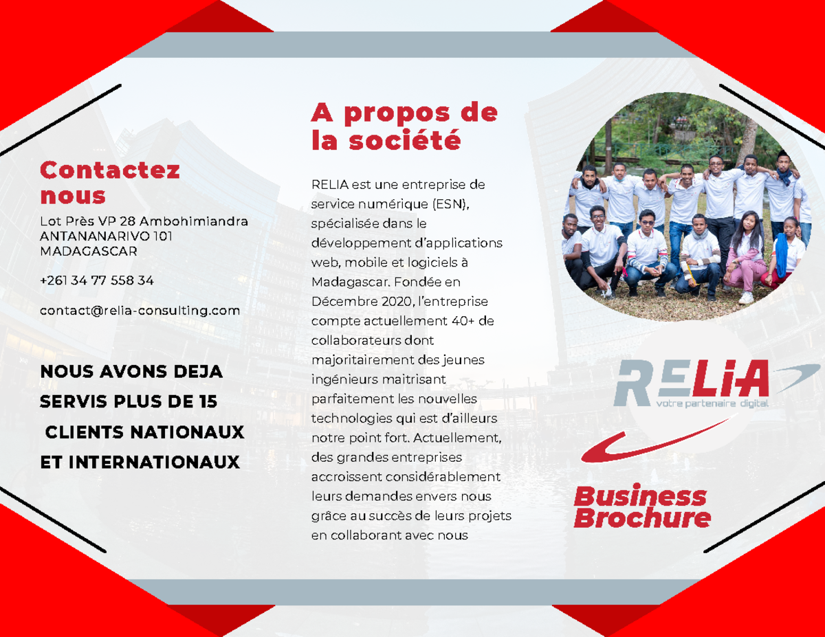 Brochure Relia - RELIA est une entreprise de service numérique (ESN ...