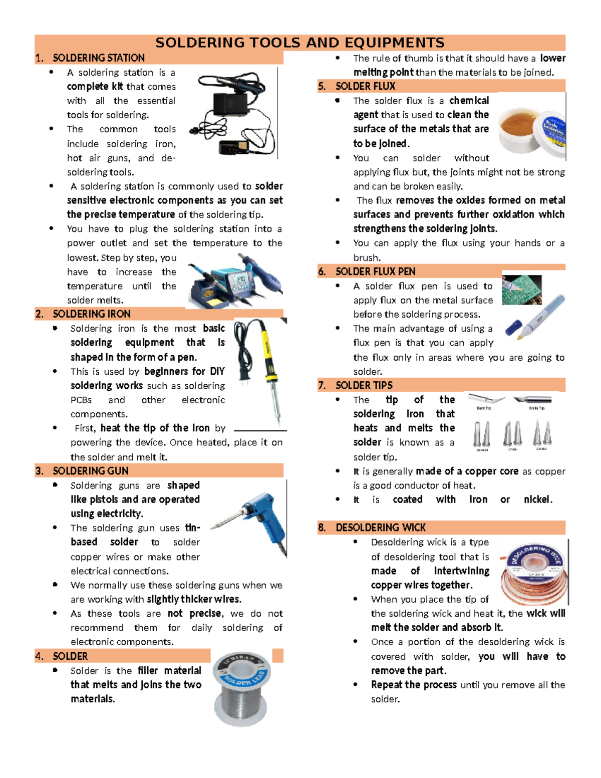 Soldering Tools - eeeee - SOLDERING TOOLS AND EQUIPMENTS 1. SOLDERING ...