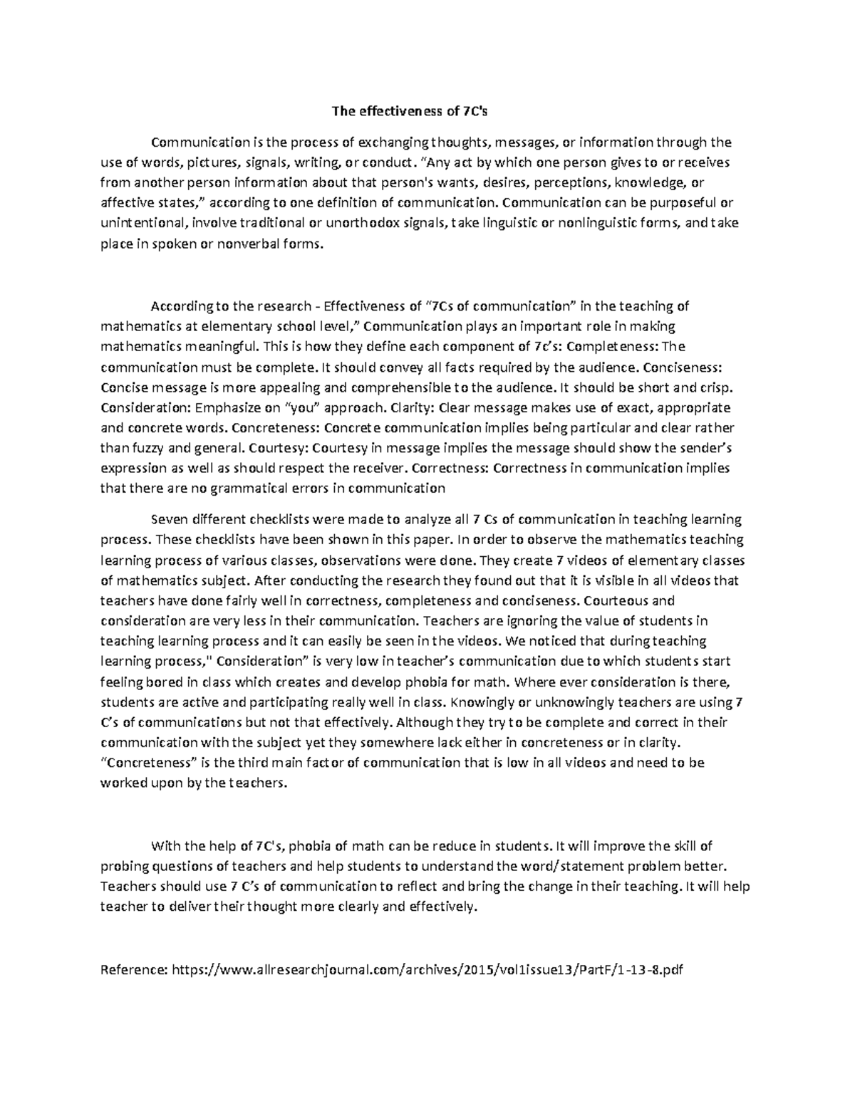 Essay of how communication really works. - Bachelor of Secondary ...