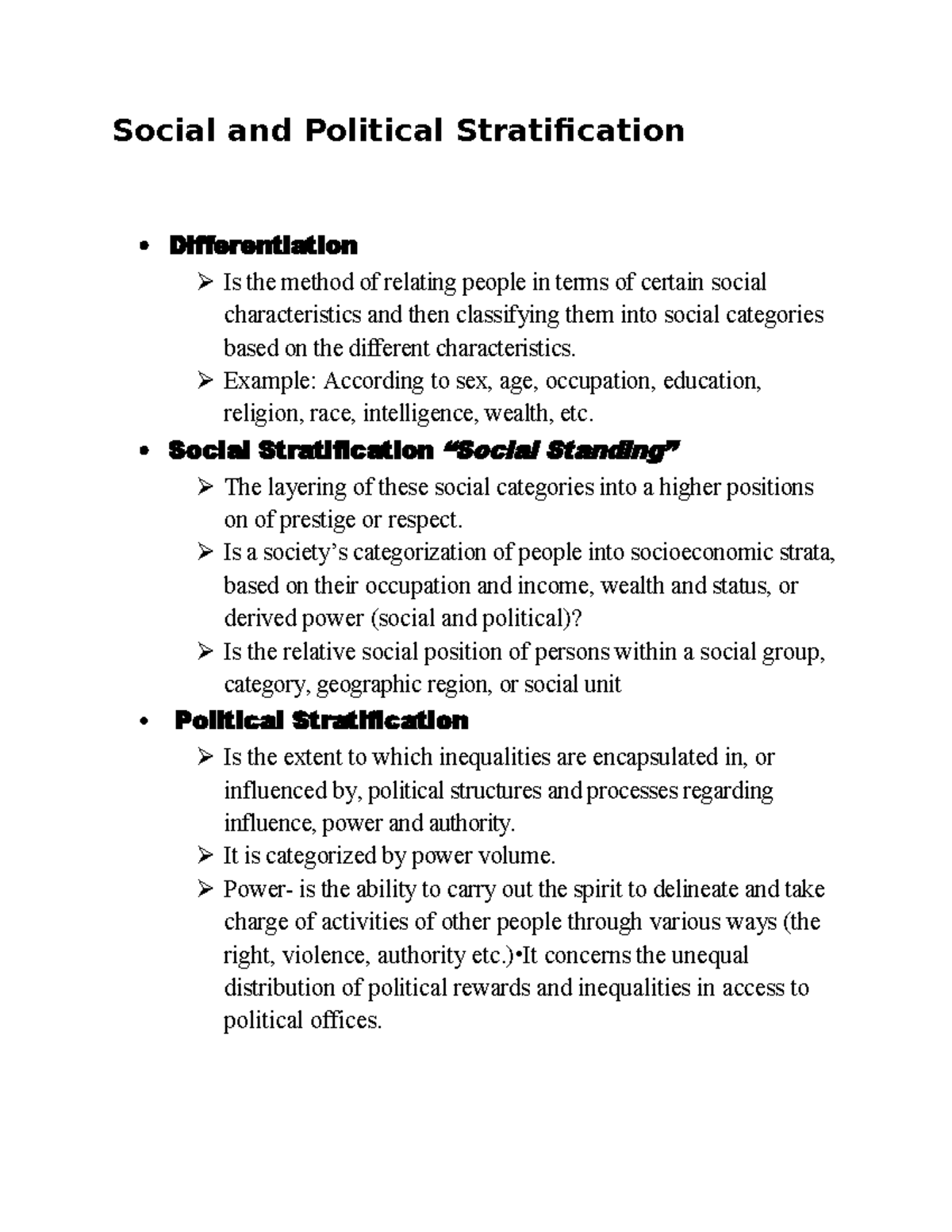 Social and Political Stratification File - Social and Political ...