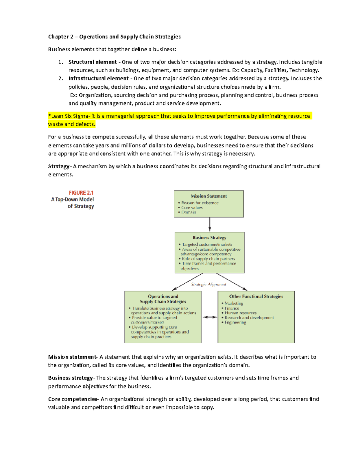 Chapter 2 OM - Operations Management - Chapter 2 – Operations and ...