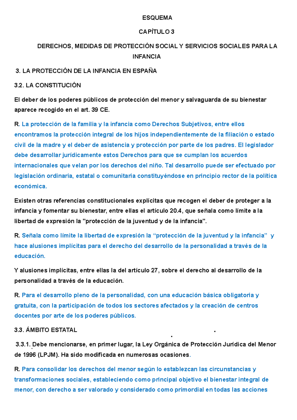 Esquema Sspss TEMA 3 - ESQUEMA CAPÍTULO 3 DERECHOS, MEDIDAS DE ...