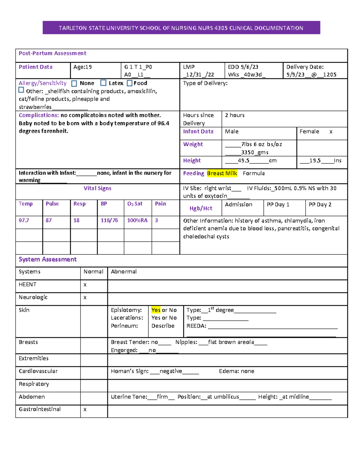 critical thinking map clinicals - TARLETON STATE UNIVERSITY SCHOOL OF ...