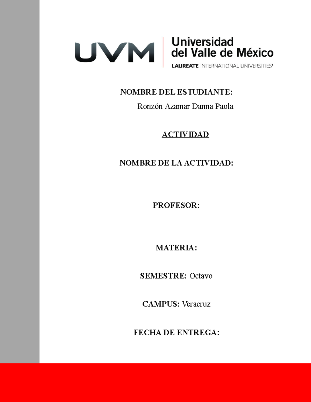 Hoja de presentacion bb - Cultura Internacional del trabajo - NOMBRE ...