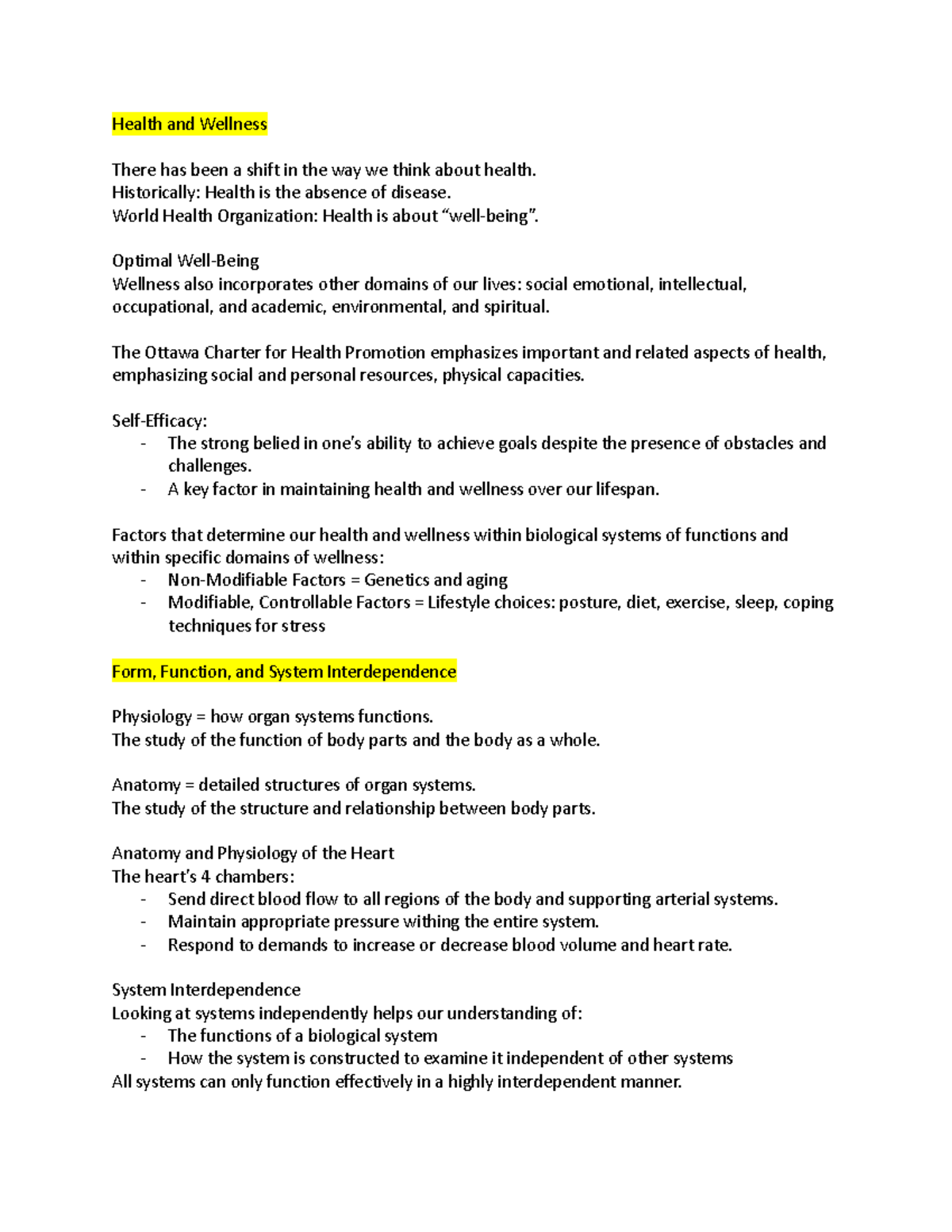 Health and Wellness Notes 1 - Health and Wellness There has been a ...