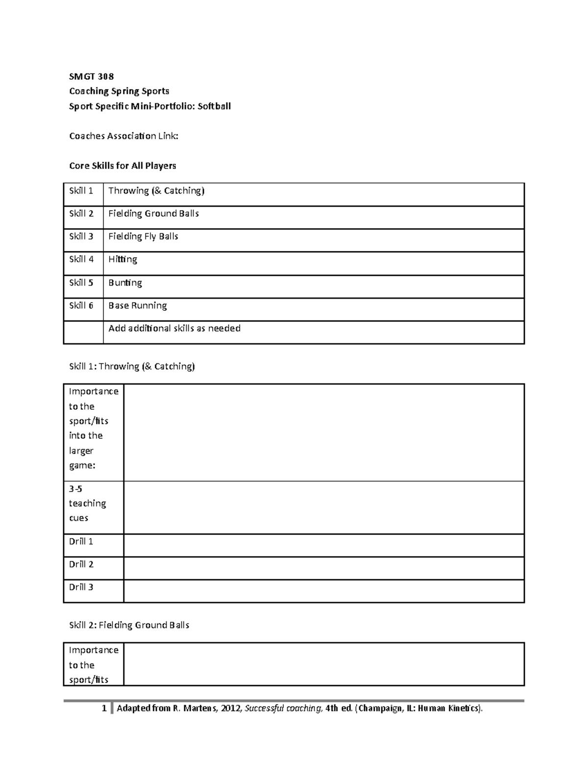 308 Sport Specific Mini Portfolio Softball Martens 12-1-1 - SMGT 308 ...