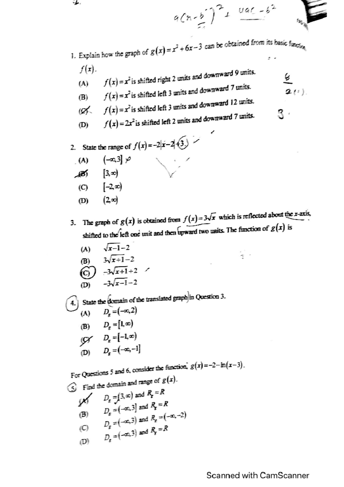 Maths 2017 sep test paper - Mathematics - Studocu