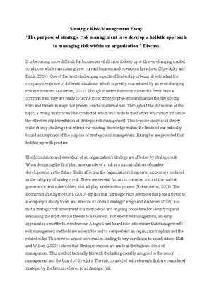 Managing Public Sector Risk Essay - Managing Public Sector Risk Essay ...