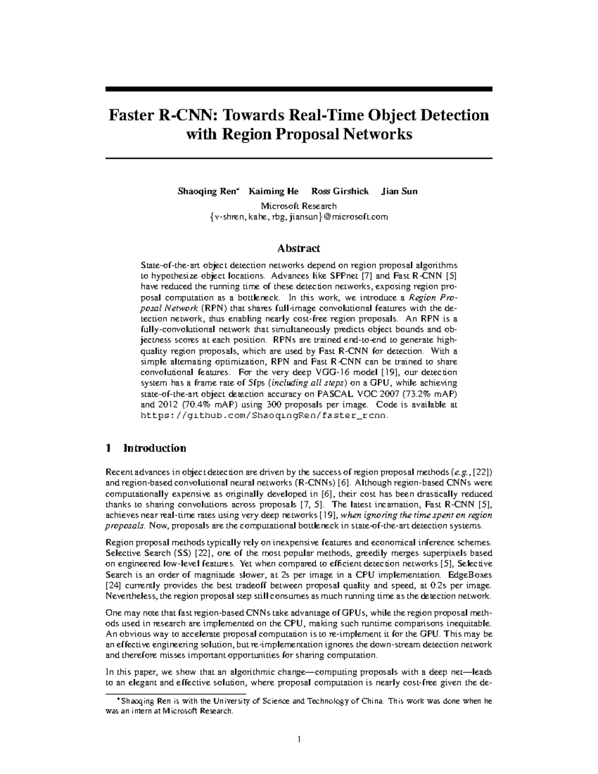 Faster Rcnn Good Notes Faster R Cnn Towards Real Time Object Detection With Region Proposal