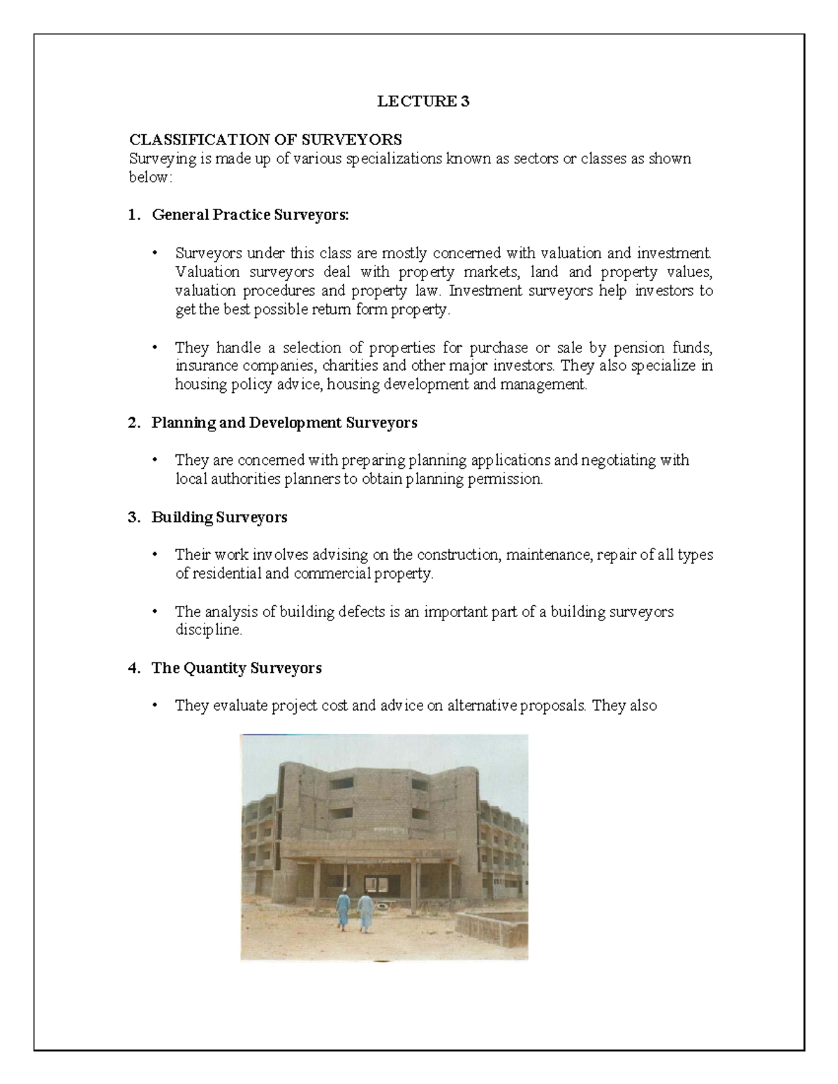Survey-lecture-notes (1) branches of survey - LECTURE 3 CLASSIFICATION ...
