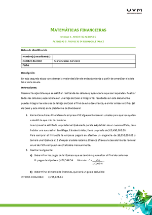 Matematicas Financieras Actividad 12. Automatizada - 10/12/22, 22:16 ...