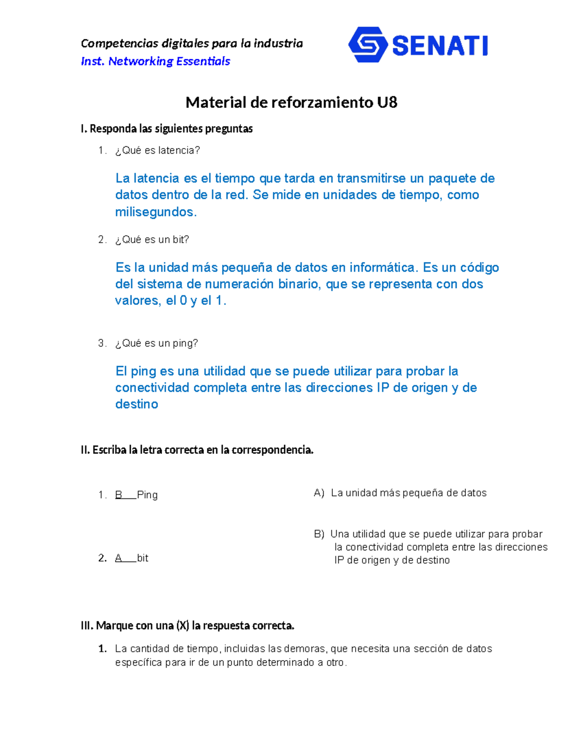 Material de reforzamiento U8 - Competencias digitales para la industria ...