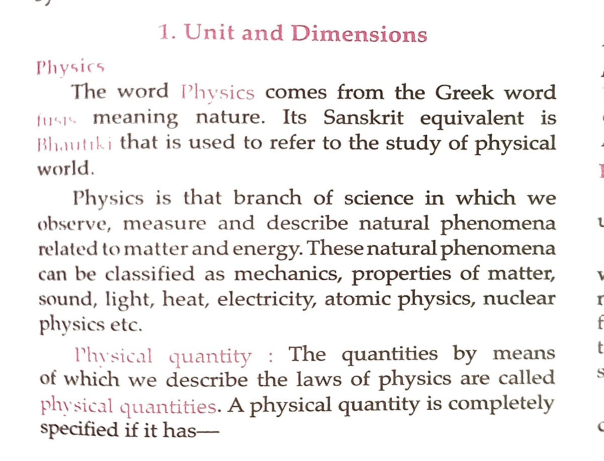 Unit and dimensions - General sceince - 1. Unit and Dimensions Physics ...