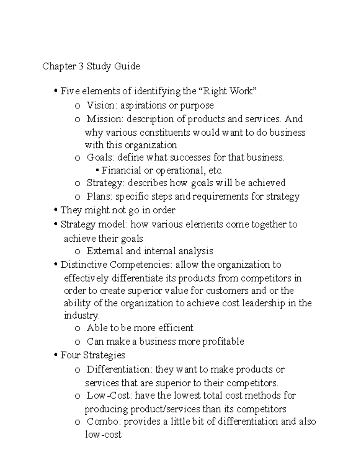 Intro to Management Chapter 3 Study Guide - Chapter 3 Study Guide Five ...