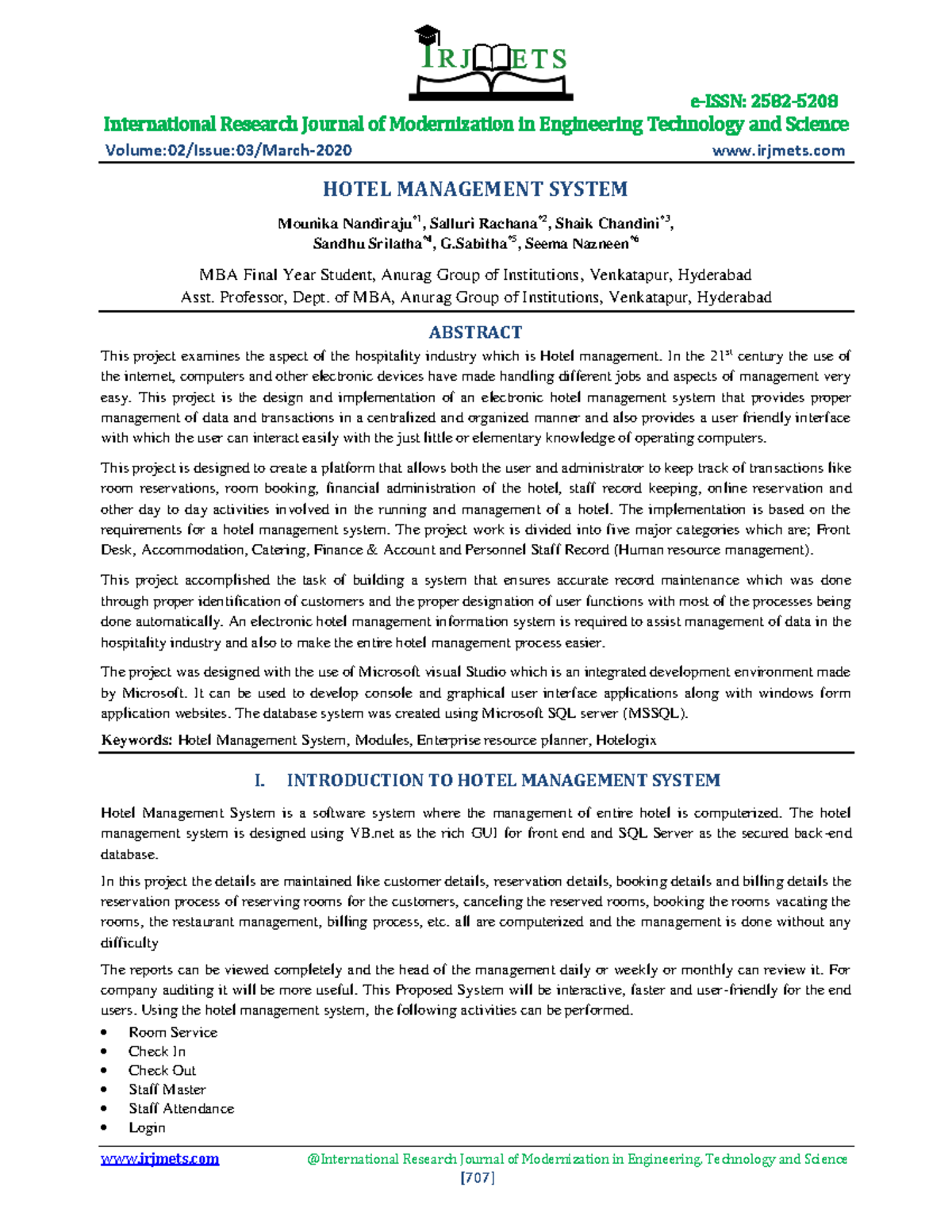 HMS 2 - Hotel Management System - International Research Journal of ...