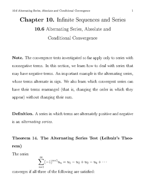 Sequences calc 2 - Chapter 10. Infinite Sequences and Series 10 ...