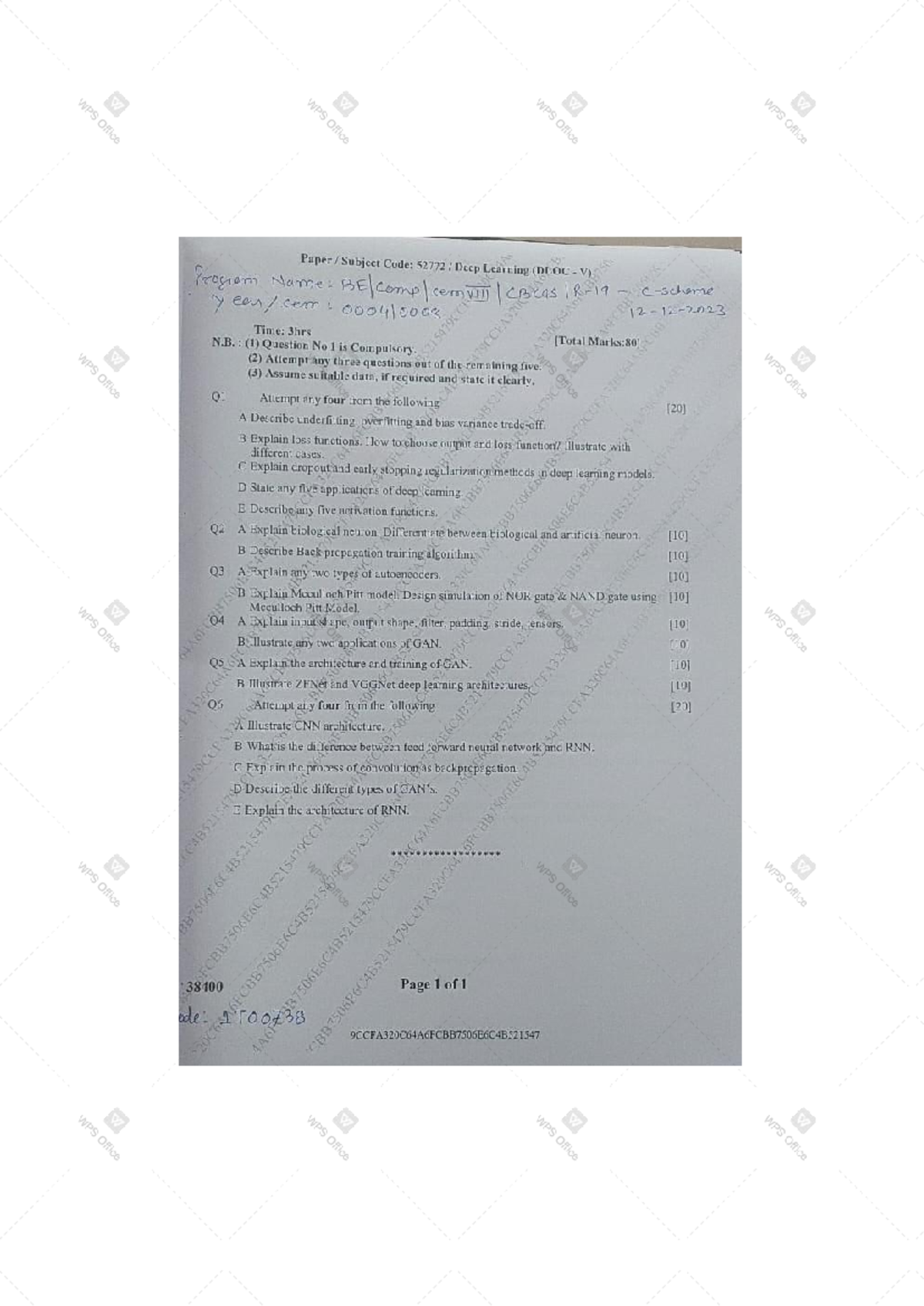 Dl 2023 Dec - QP DL - Deep Learning - Studocu