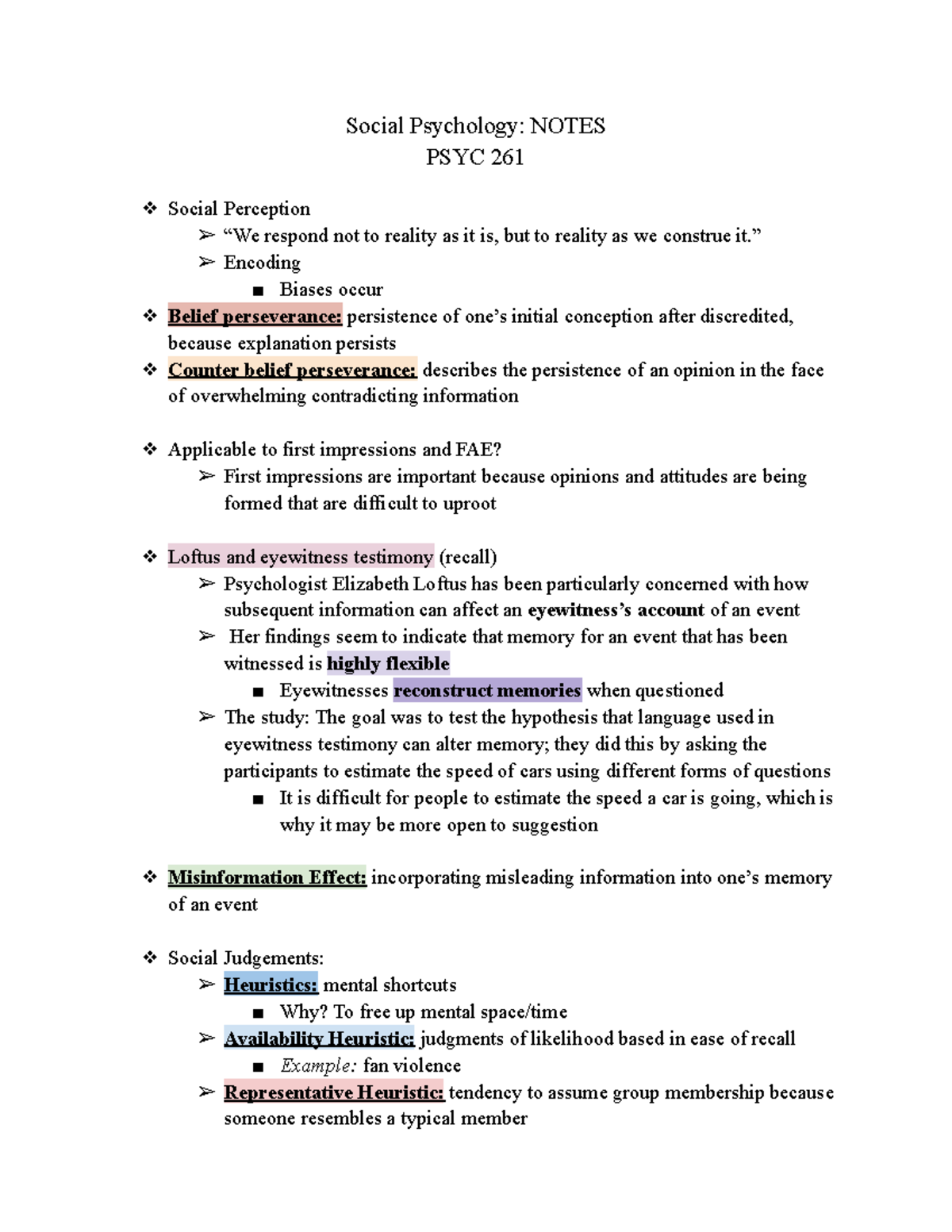 Social Perception: Social Psychology Notes - Social Psychology: NOTES ...