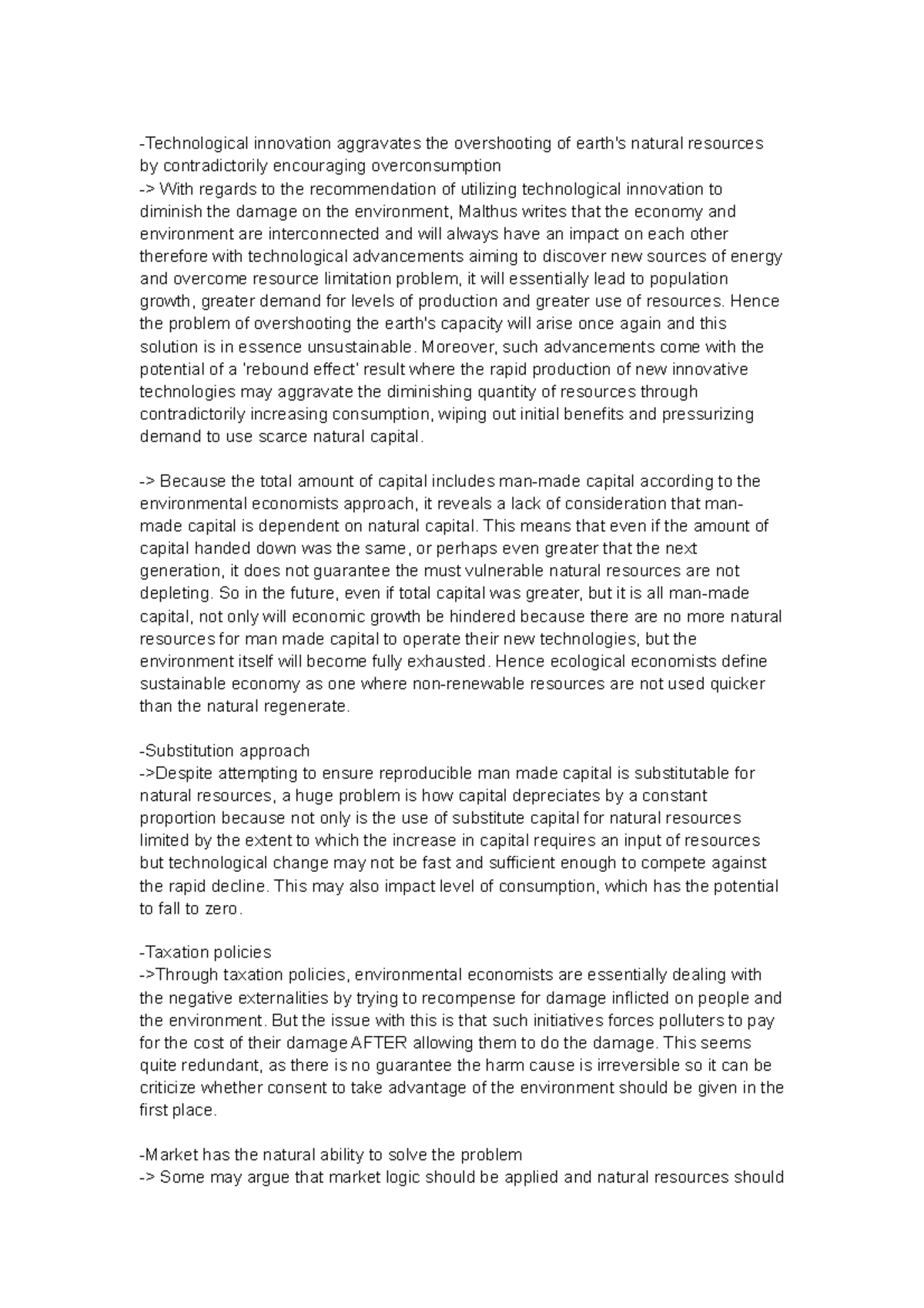 Economics of the environment -Technological innovation aggravates the ...