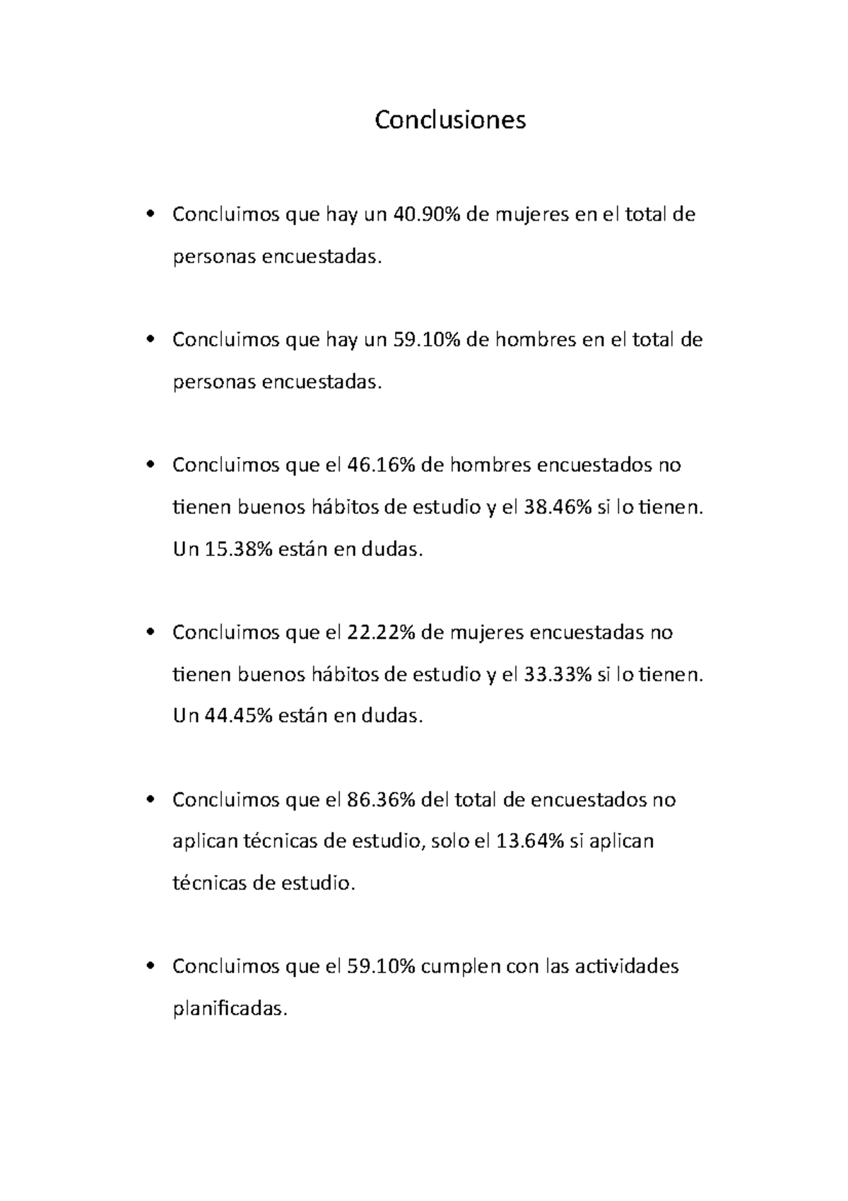 Conclusiones importantes acerca de hábitos de estudio - Conclusiones ...