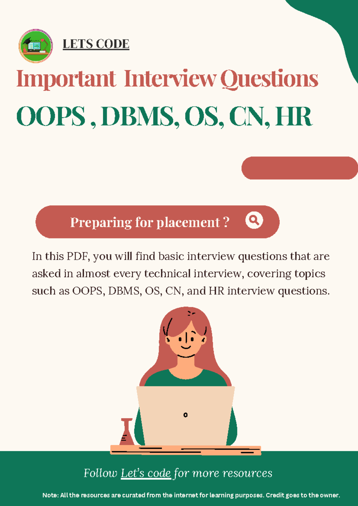 Interview questions OOPS , DBMS , OS , CN & HR - Important Interview Questions Preparing for ...