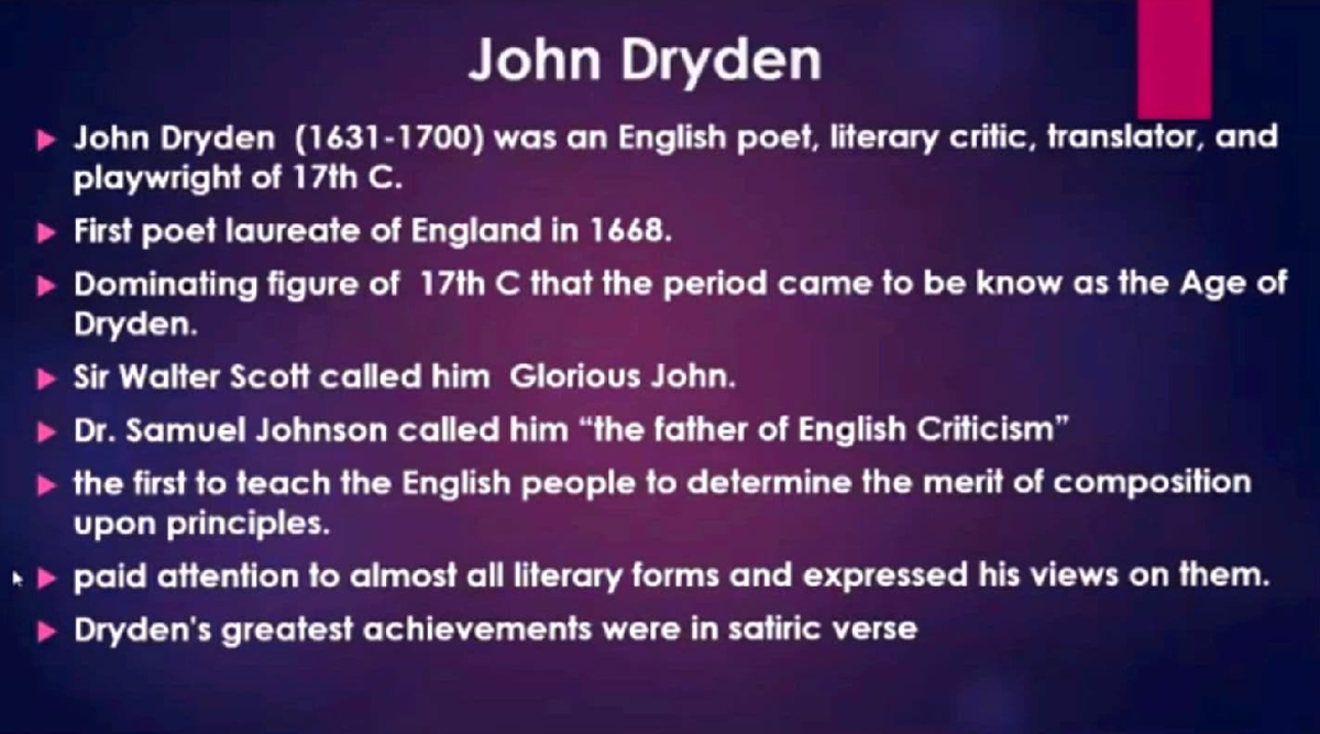 John Dryden,Mac Flecknoe - English language and literature - Studocu