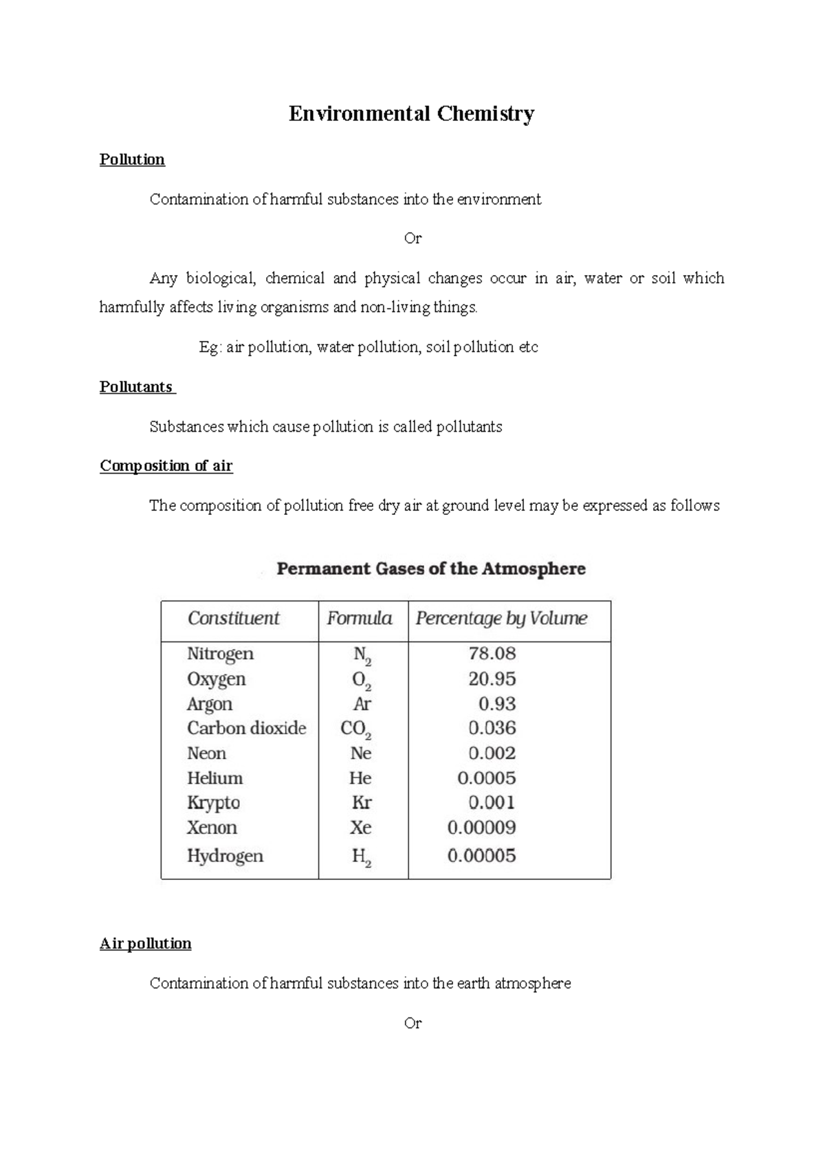 Environmental Chemistry - Environmental Chemistry Pollution ...
