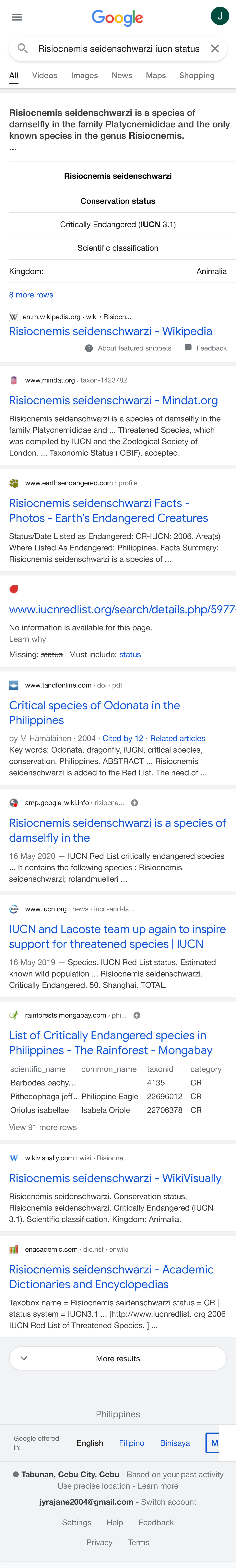 Risiocnemis seidenschwarzi iucn status - Google Search - Risiocnemis ...