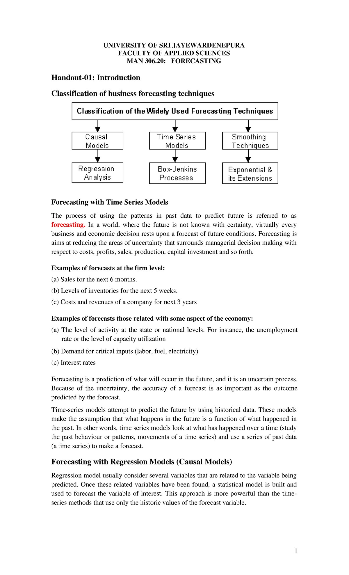 Handout 1-Introduction - ####### UNIVERSITY OF SRI JAYEWARDENEPURA ...