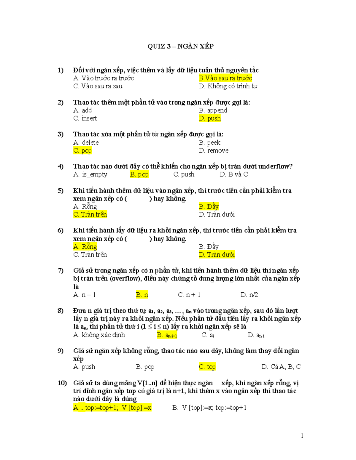 Đỗ Minh Quân 2153732 - sdfasdf - QUIZ 3 – NGĂN XẾP 1) Đối với ngăn xếp ...