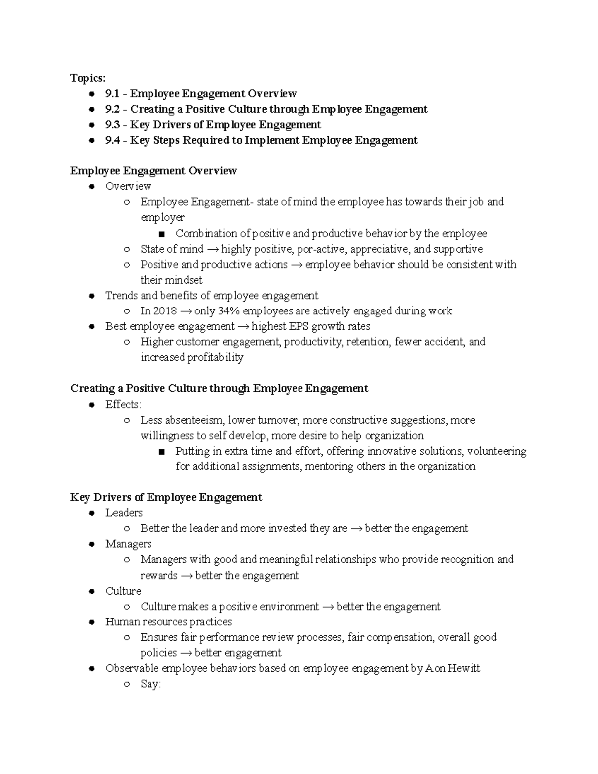 Intro Management Chapter 9 Study Guide - Topics: 9 - Employee ...
