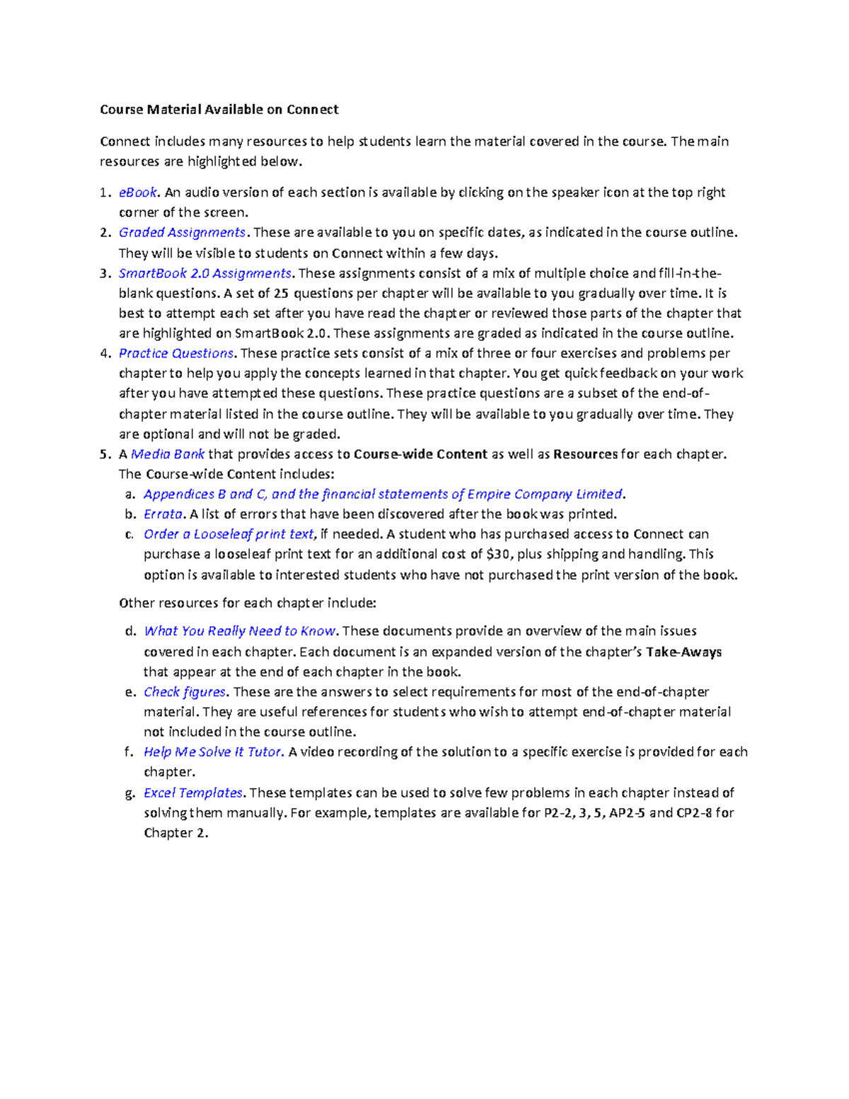 Course Material Available on Connect - Course Material Available on ...