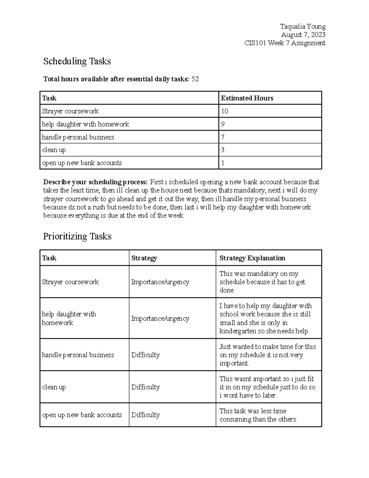 CIS Week7A - WEEK 7 ASSIGNMENT - CRJ 100 - Strayer - Studocu