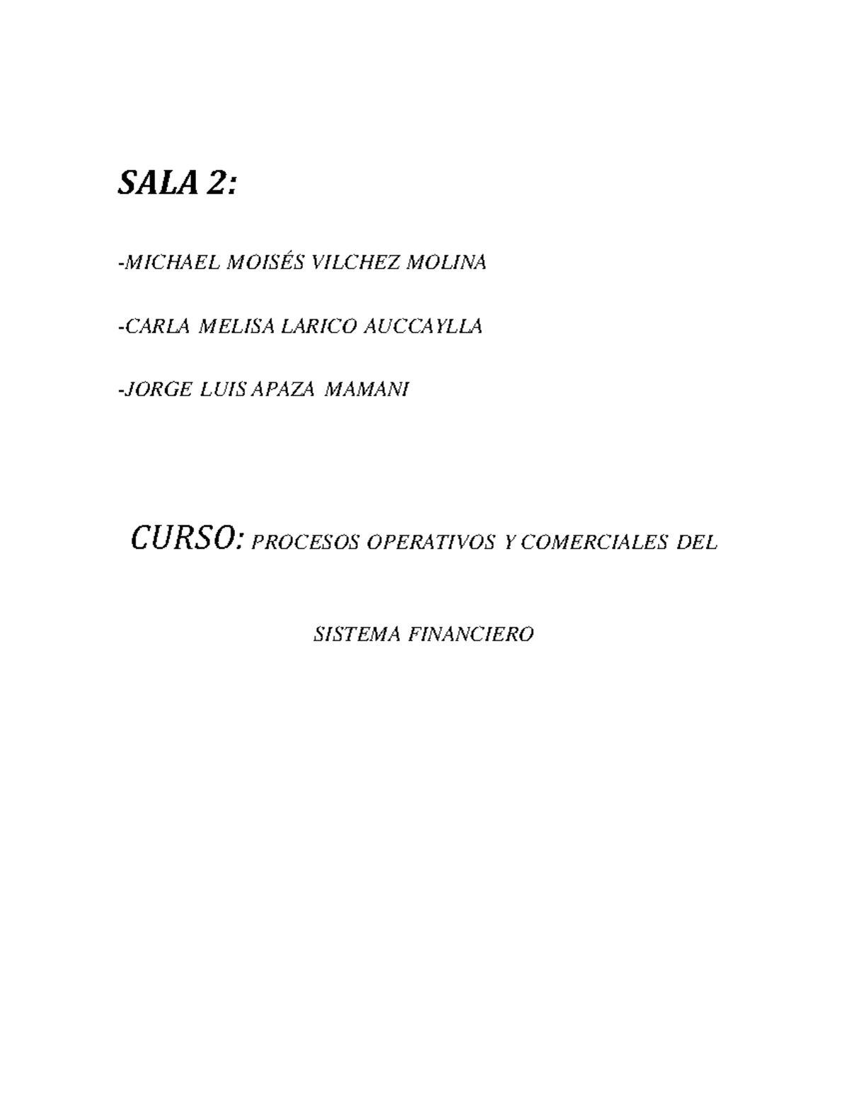 AA1 Procesos Operativos Y Comerciales DEL Sistema Financiero - SALA 2 ...