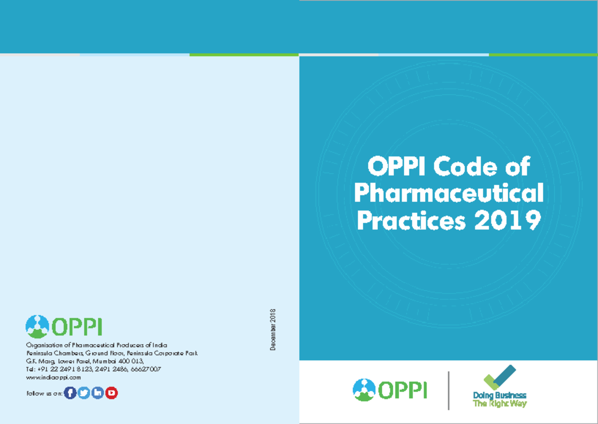 OPPI Code of Pharmaceutical Practices 2019 - Organisation of ...