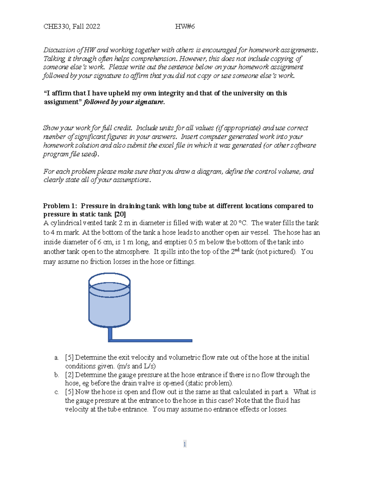 CHE330 F22 HW6 - assignment - Discussion of HW and working together ...