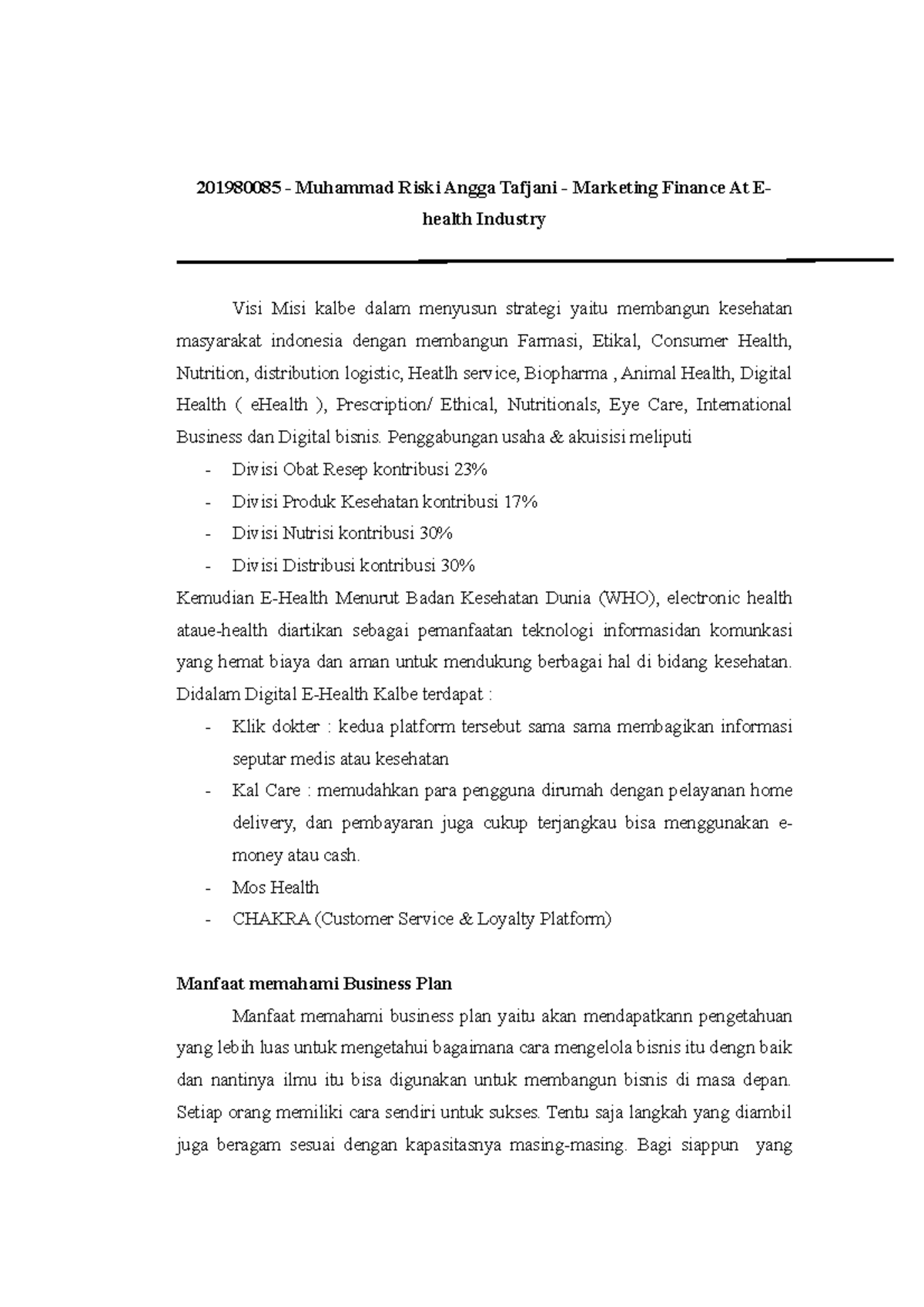 2019 80085 - Muhammad Riski Angga Tafjani - Marketing Finance At E ...