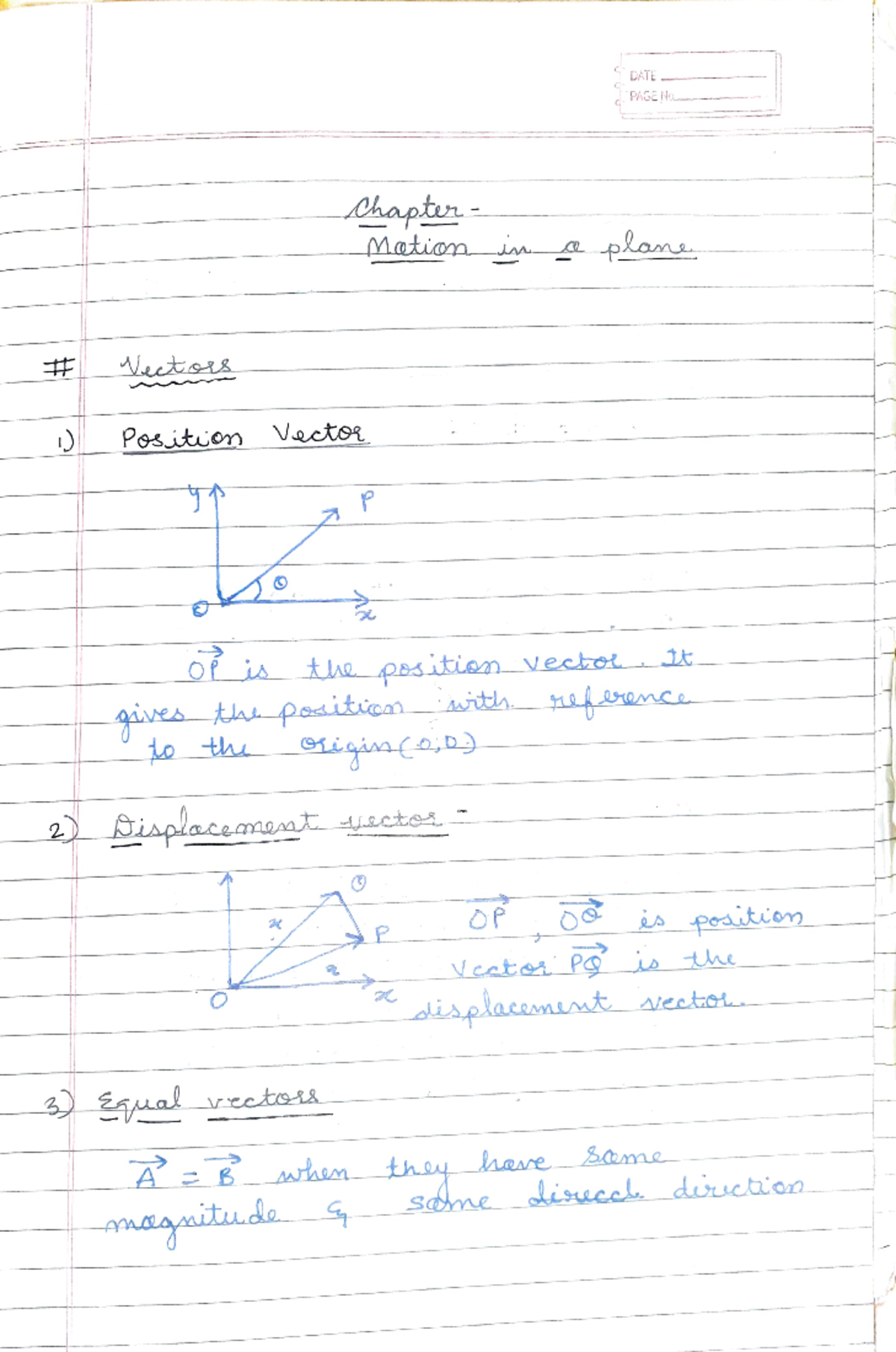 Adobe Scan 18 Feb 2022 - Nice notes - DATE PAGE No chapter Motion in a ...